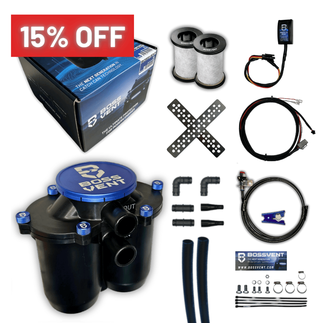 BossVent XL Universal 12mm Catch Can Kit Blue
