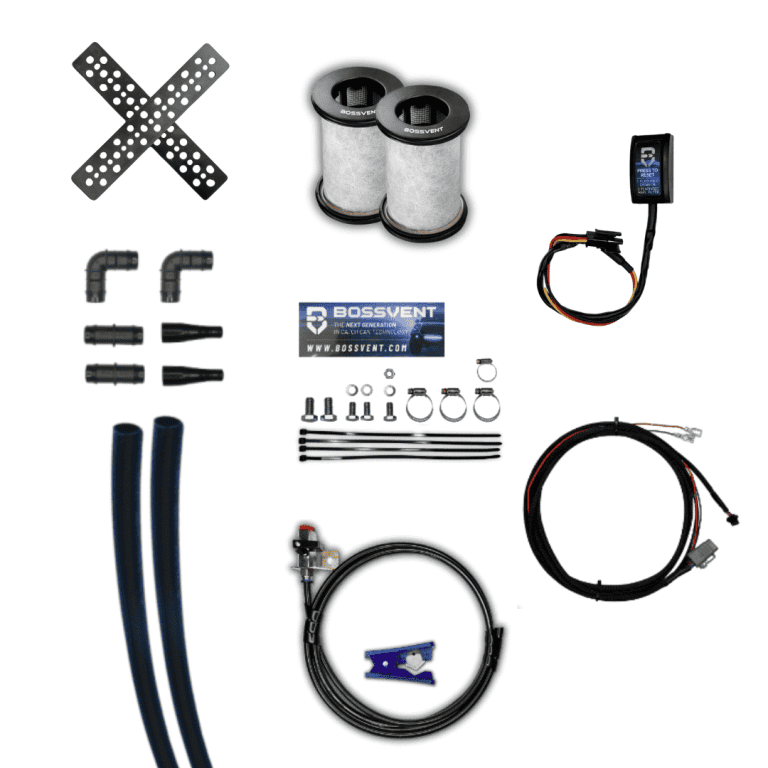 BossVent XL Universal 16mm Catch Can Kit Blue