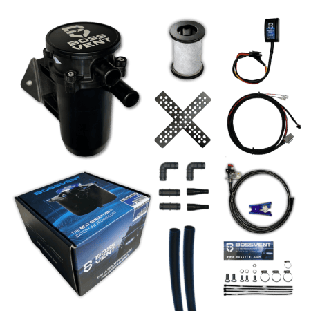 BossVent Mono Universal Catch Can Kit - Blue